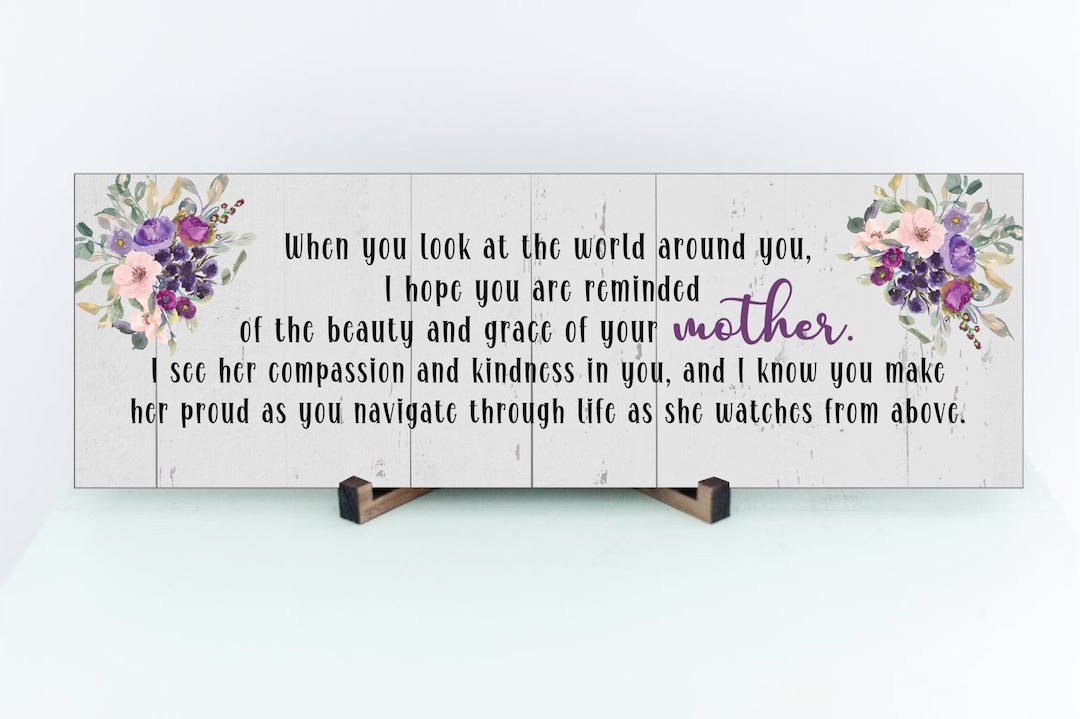 Remembrance Gifts, Remembering Mom Sign, Loss of a Mother, in Loving ...