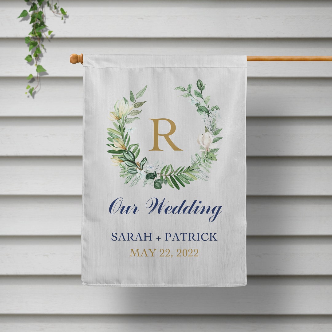 Wedding Flag, Personalized Garden Flag, Welcome Yard Sign, Backyard ...