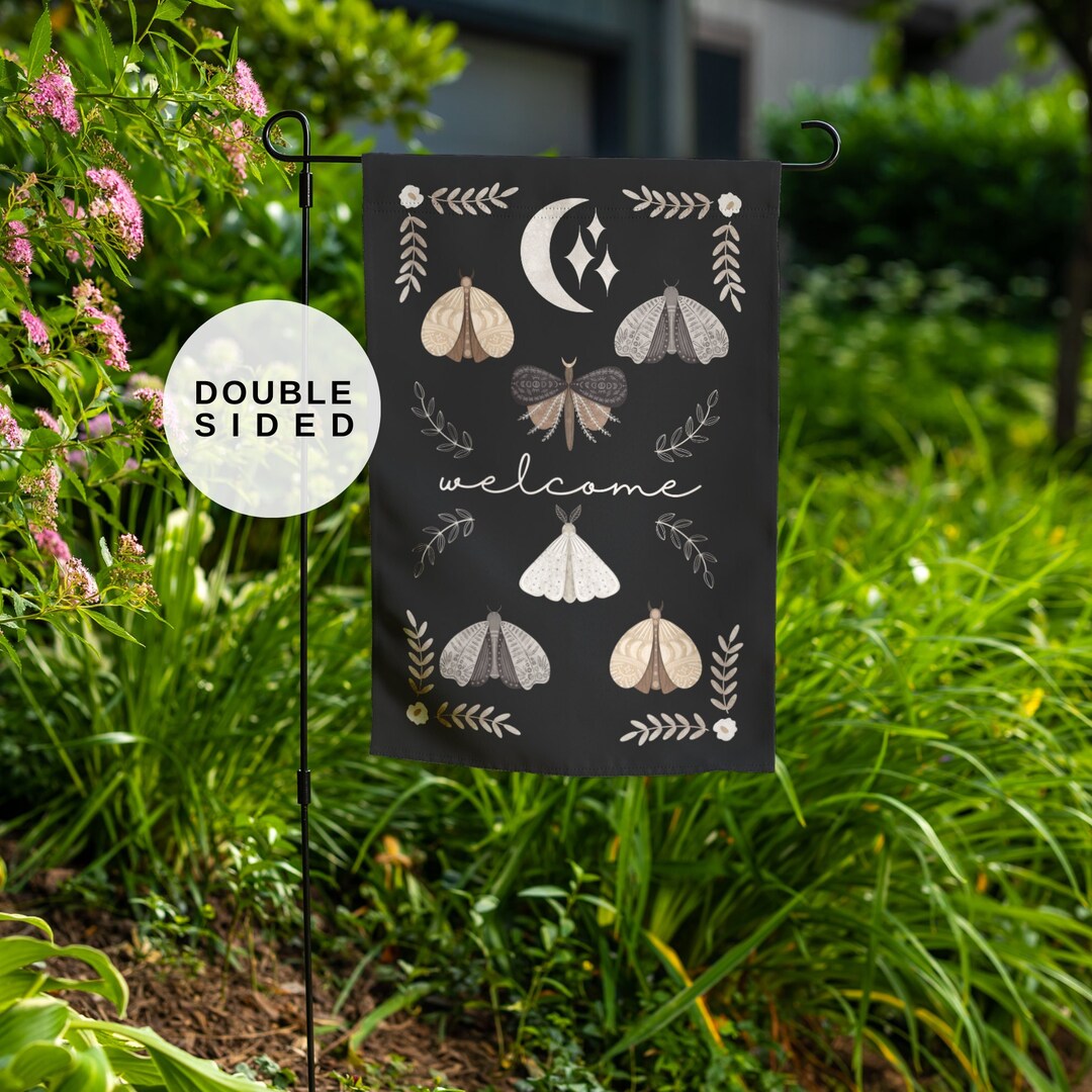 Whimsigoth Garden Flag, Moth Flag, Gothic Home Decor, Luna Moth House ...