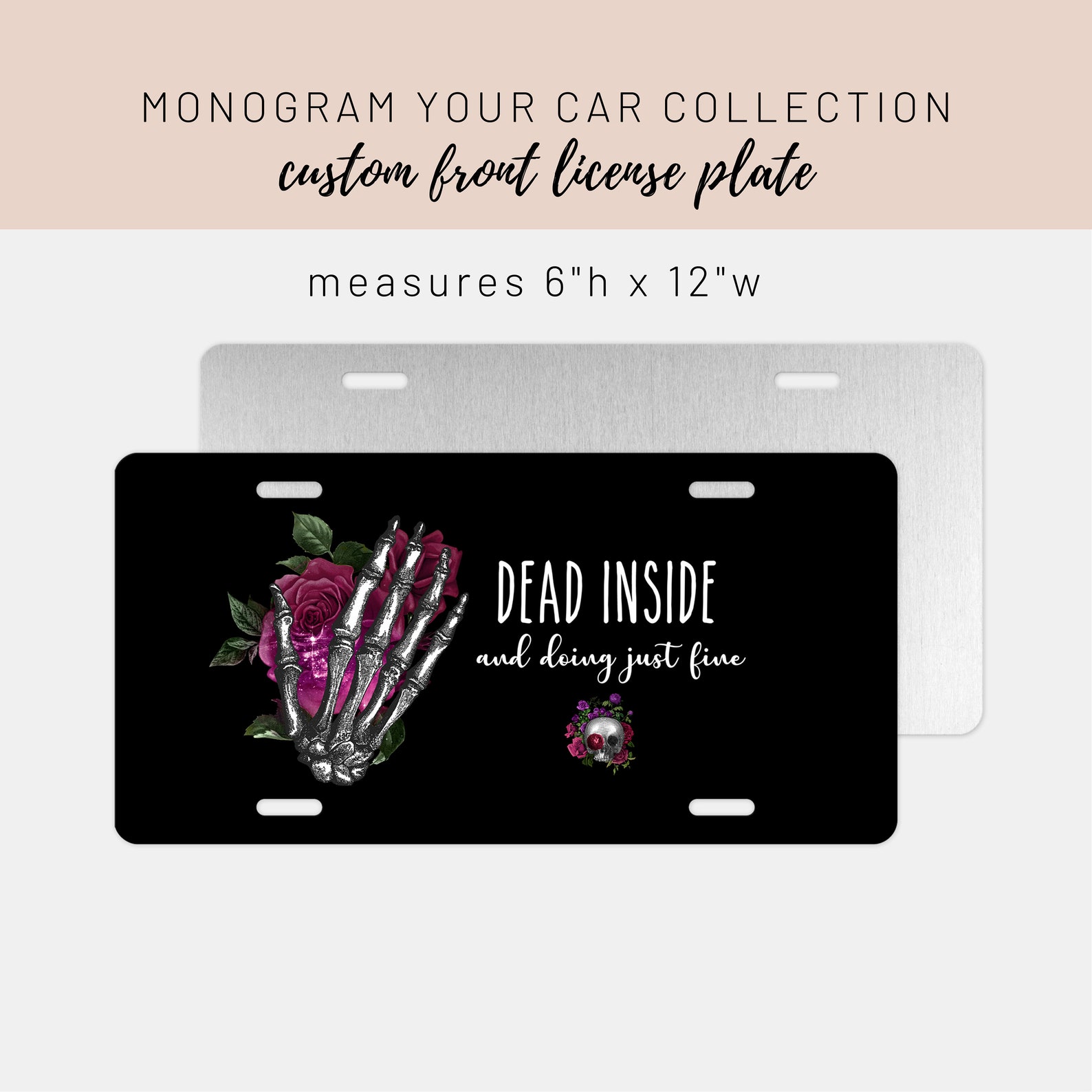 Goth Car Accessories, Front License Plate, Personalzed Car Tag, New Car ...