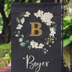 Initial House Flag, Personalized Garden Flag, Farmhouse Welcome Sign ...
