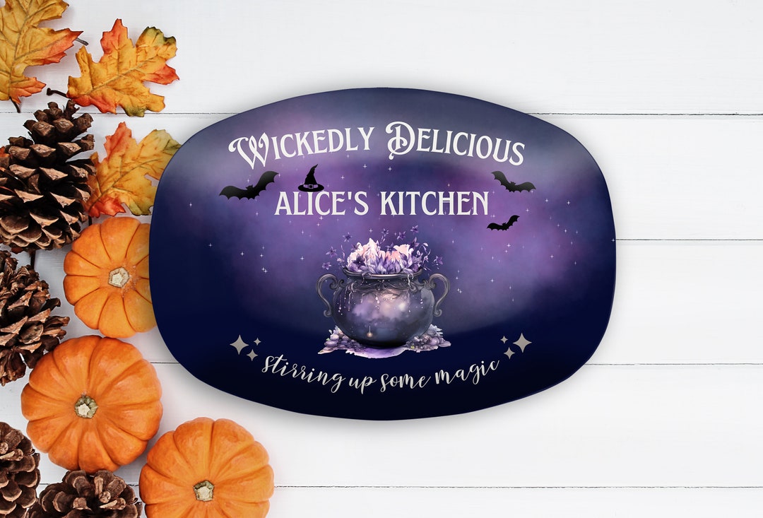 Kitchen Witch, Personalized Platter, Halloween Party Plate, Witch Decor ...
