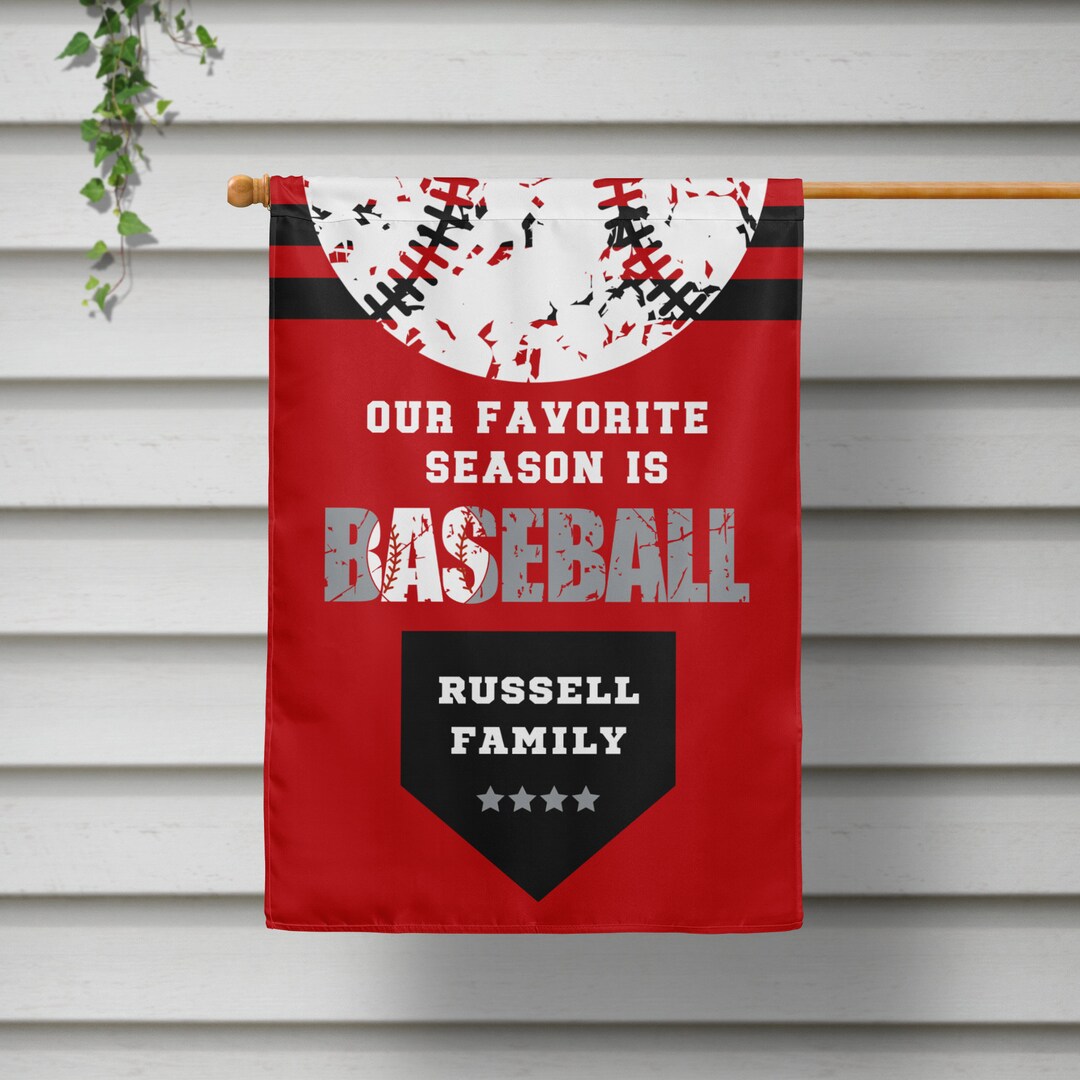 Personalized Baseball Flag, Baseball Garden Flag, Our Favorite Season ...
