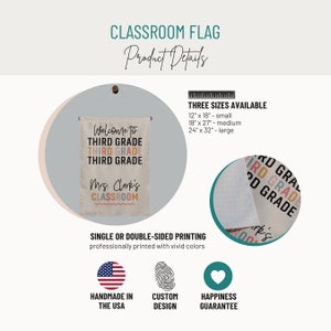 Classroom Door Sign, Personalized Teacher Classroom Flag, Elementary ...