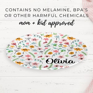 Custom Name Plate for Girls, Personalized Plate for Kids, Mealtime Set ...