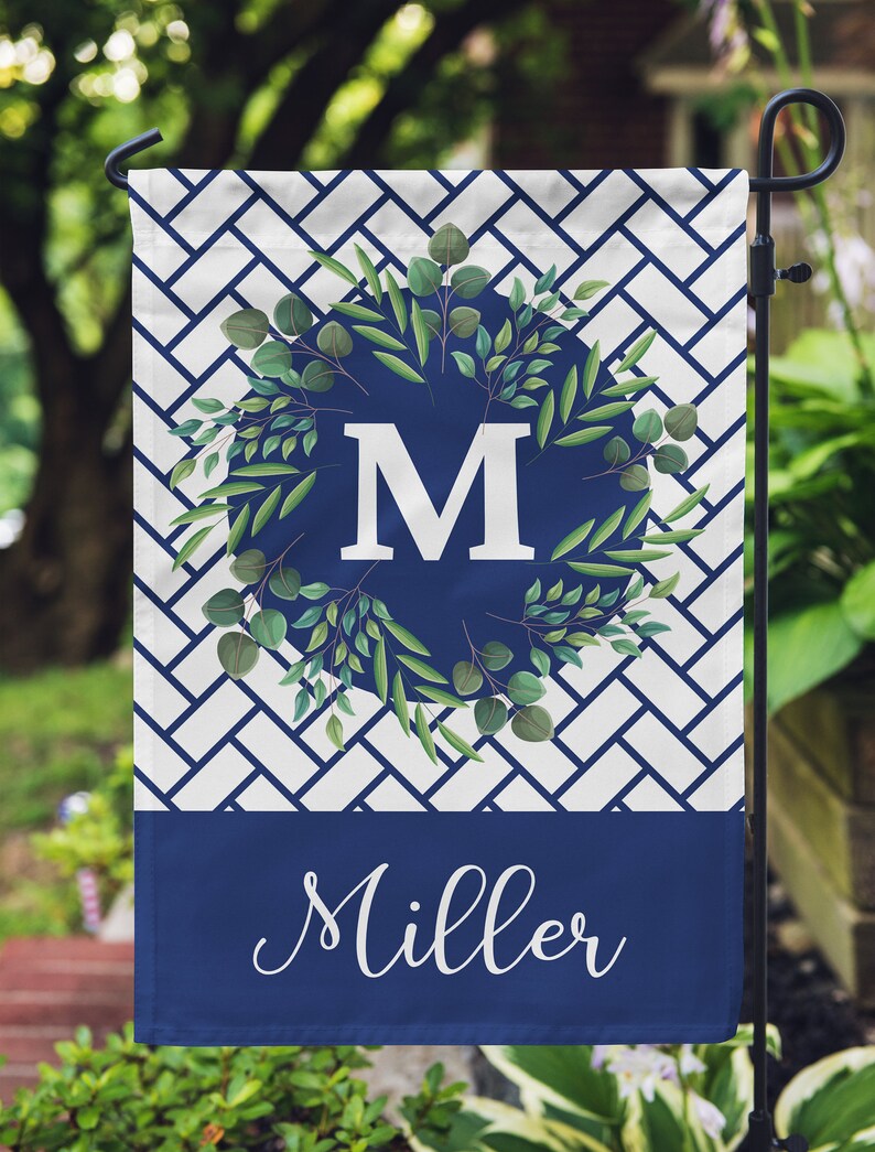 Personalized House Flag Welcome Garden Flag Monogram Yard | Etsy