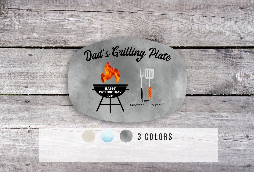 Personalized Grilling Plate, Fathers Day Gift From Kids, Grill Gifts ...