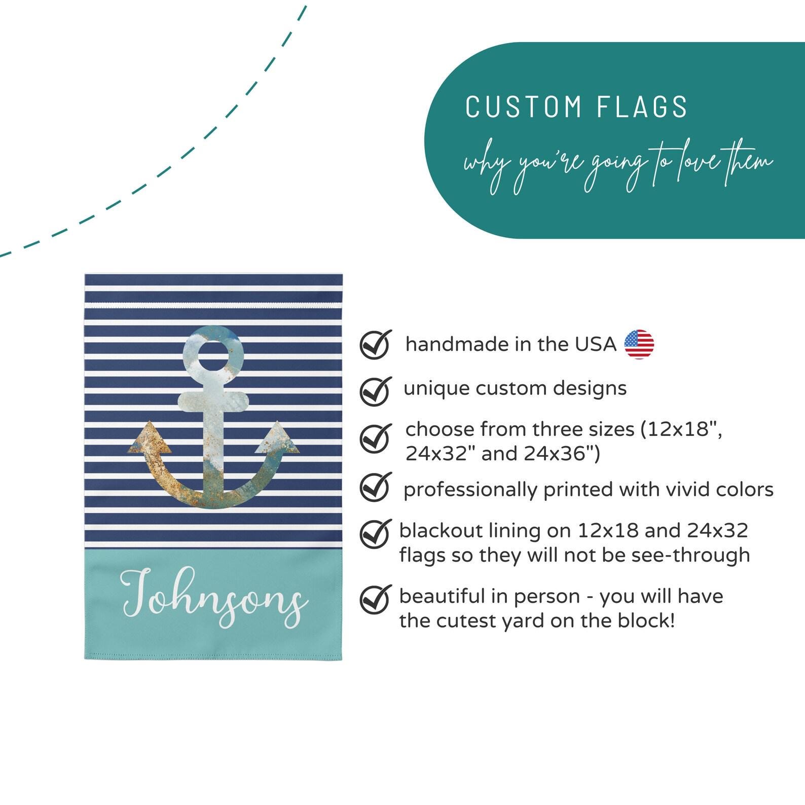 Initial House Flag, Personalized Garden Flag, Farmhouse Welcome Yard ...