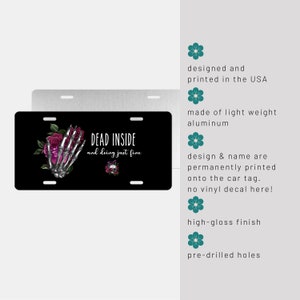 Goth Car Accessories, Front License Plate, Personalzed Car Tag, New Car ...