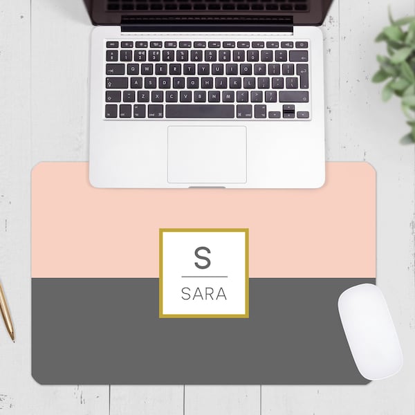 Personalized Desk Mat Blush Pink Etsy
