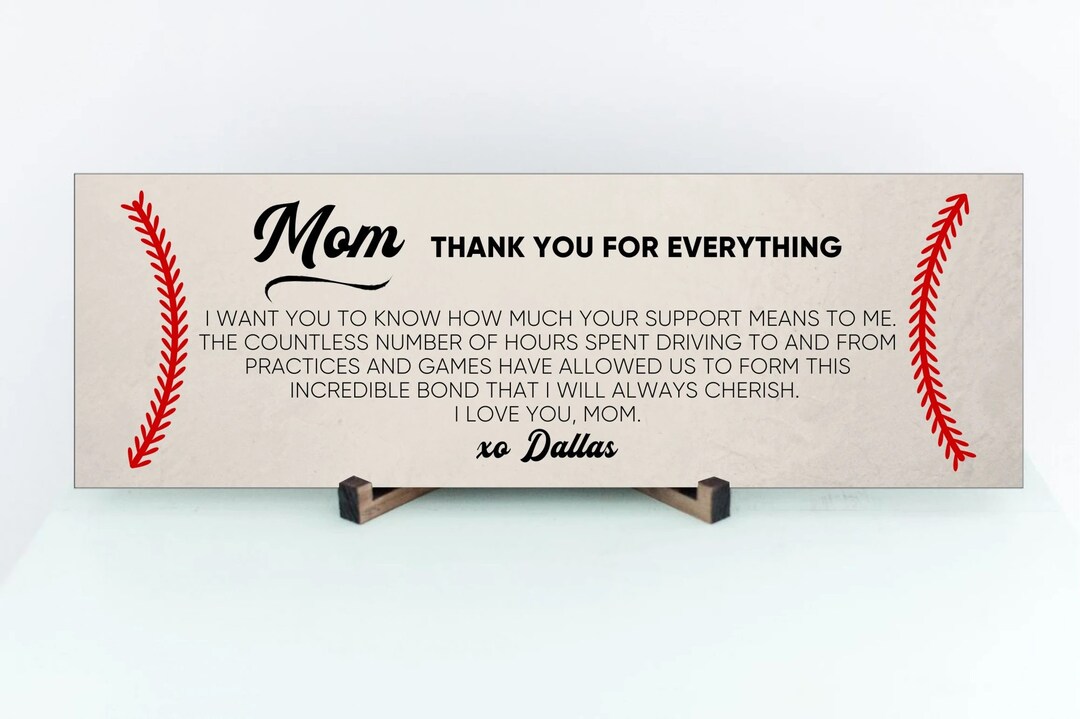 Baseball Mom Personalized Sign Gift for Mom From Son - Etsy