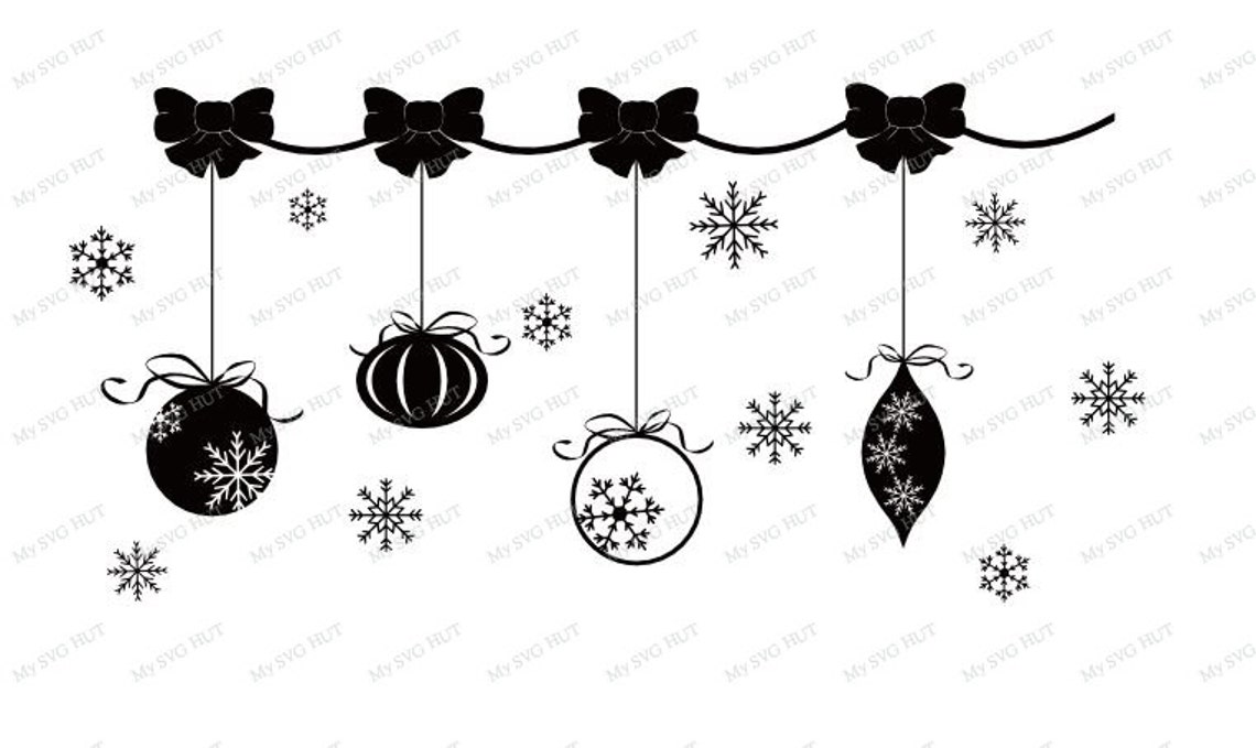 Hanging Baubles Window Decoration Template - Etsy UK