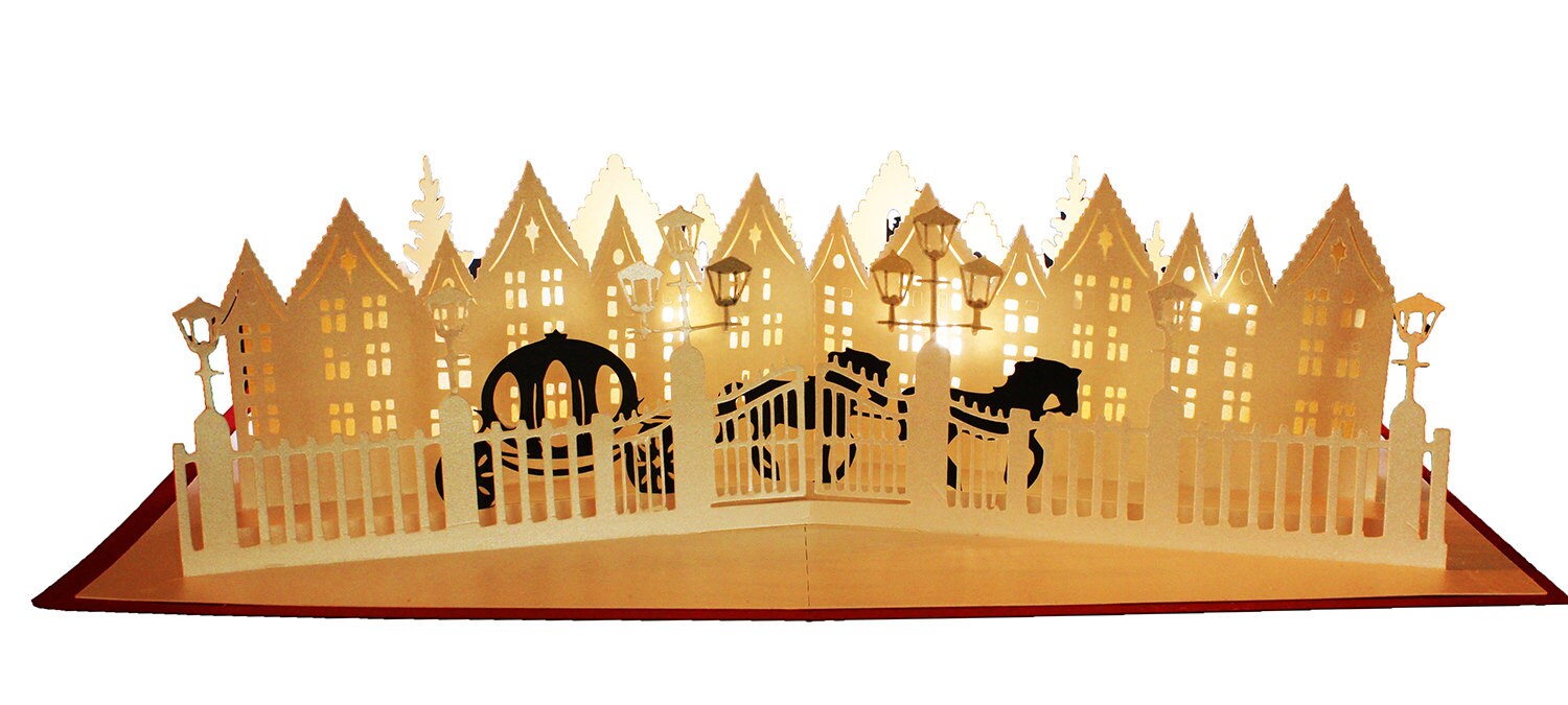 3D SVG PDF Layered Pop up Scene Card Festive Scene - Etsy