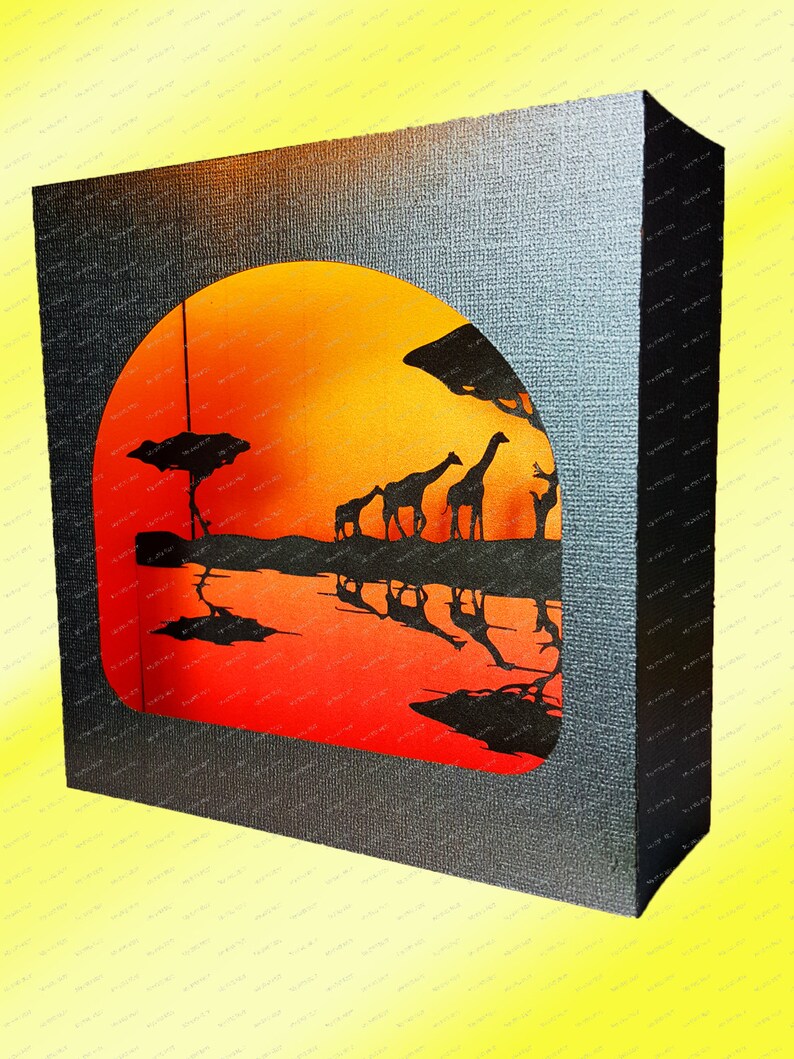 Giraffe Roaming REFLECTION Greetings Box Card - Etsy