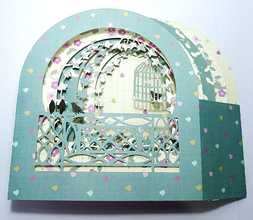 Little Birds Box Card Template | Etsy UK