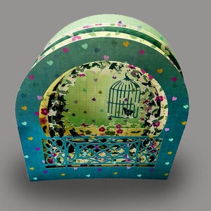 Little Birds Box Card Template - Etsy