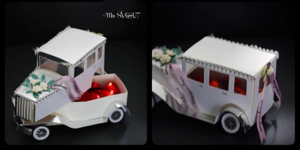 3D SVG Vintage Car Gift Box DIGITAL Download - Etsy