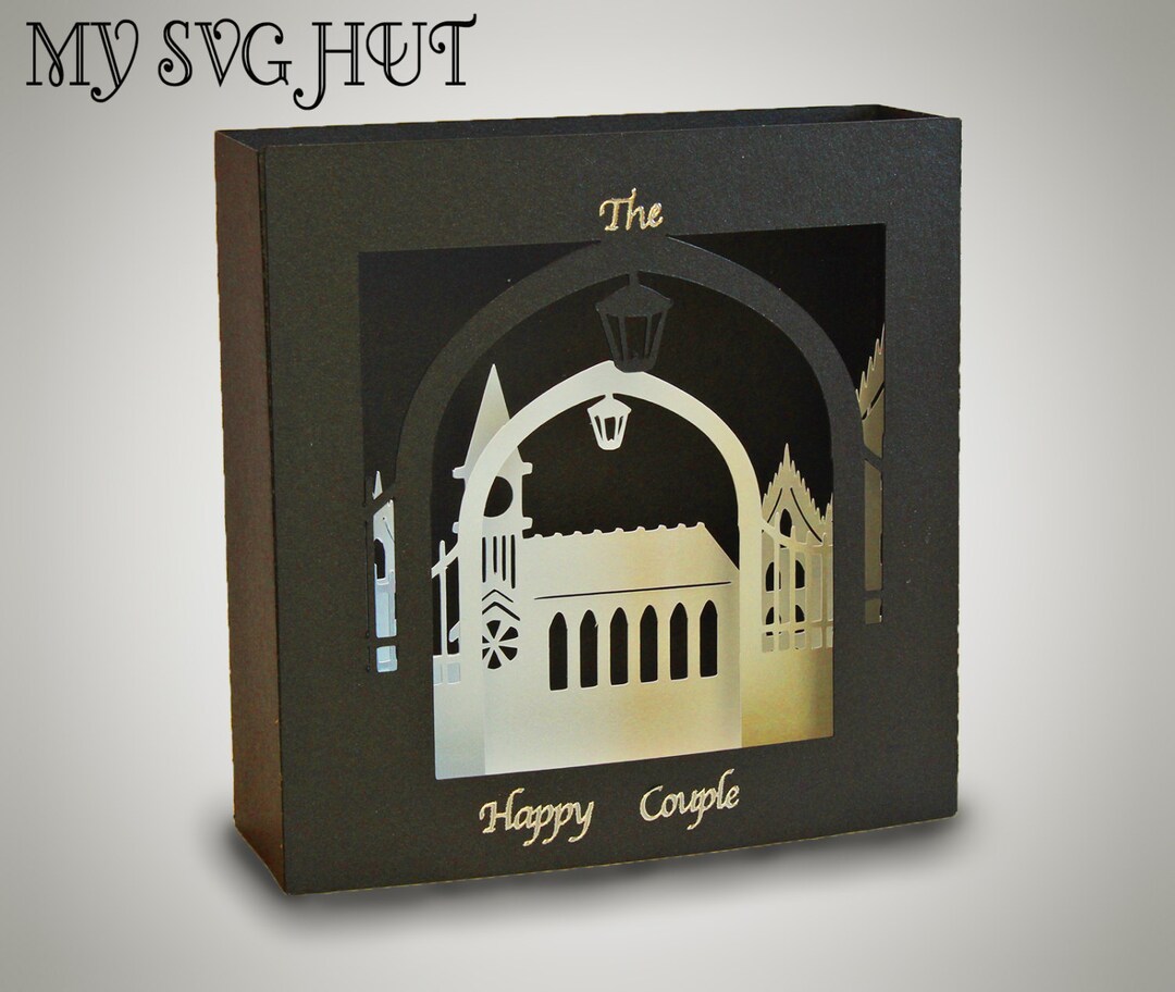 3D SVG Church Theme Box Card DIGITAL Download - Etsy