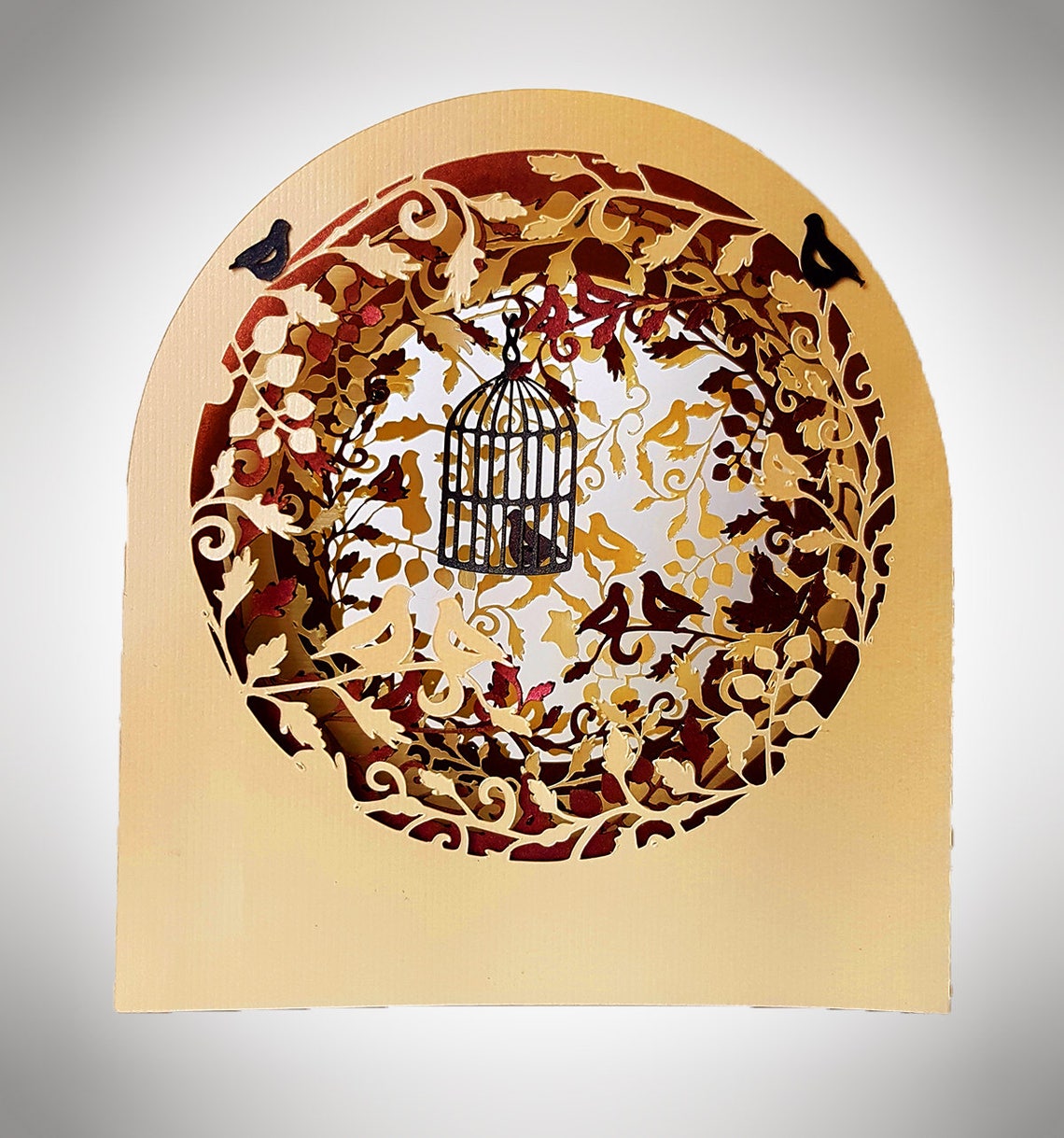 Floral Dome Box Card Template - Etsy