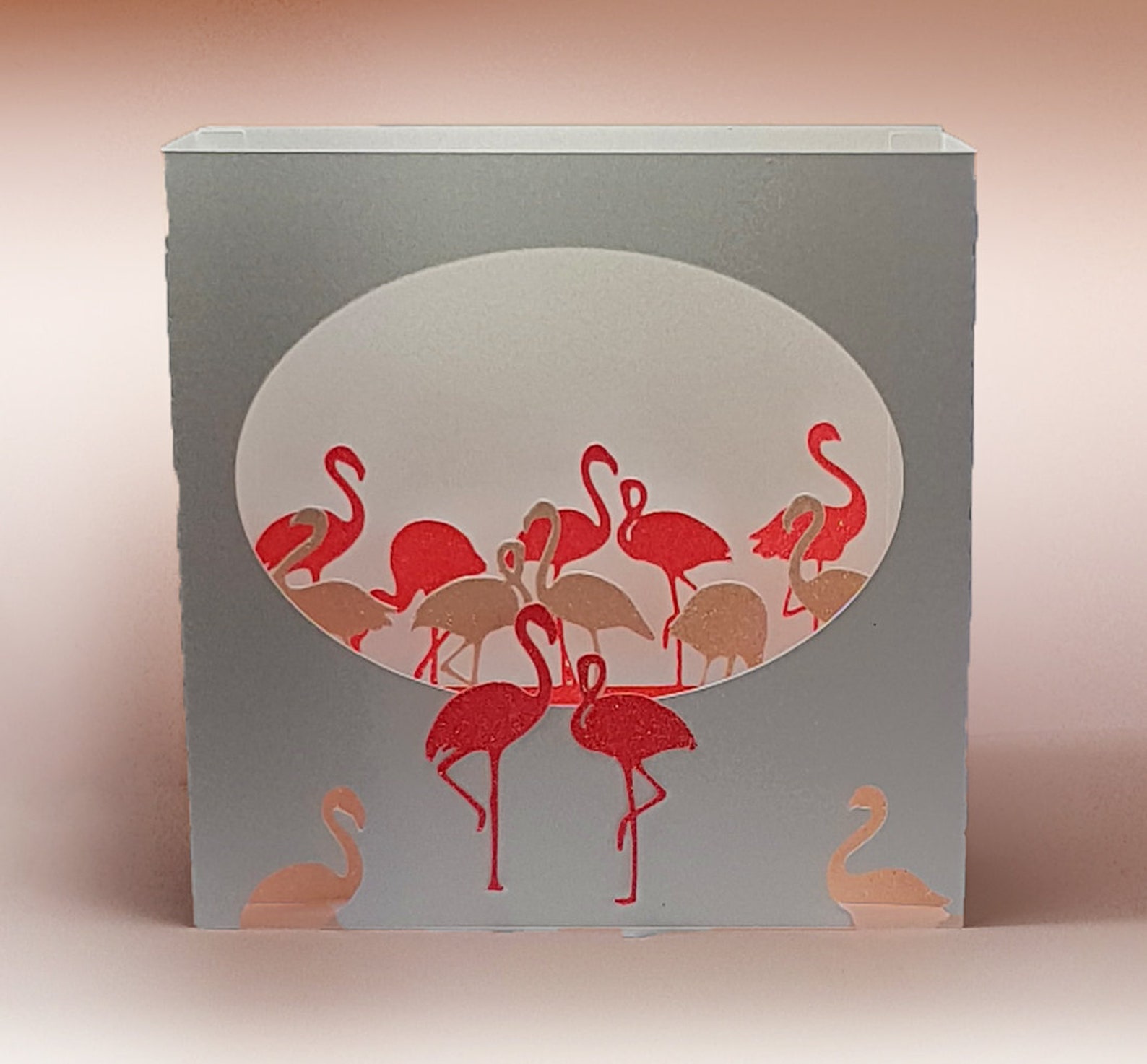 Flamingo Box Card Template - Etsy