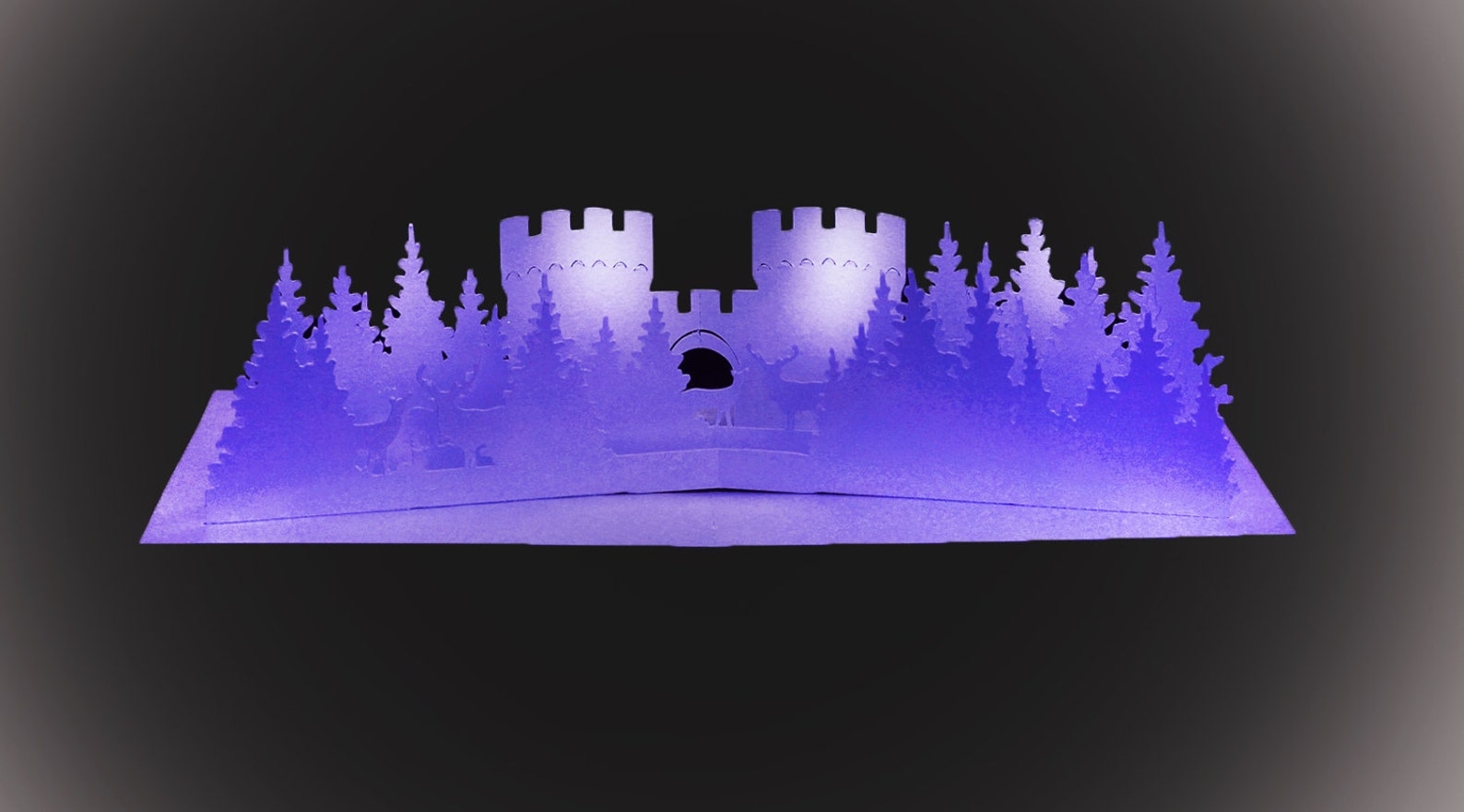3D SVG PDF Pop up Card Castle Deer Scene DIGITAL Download - Etsy UK