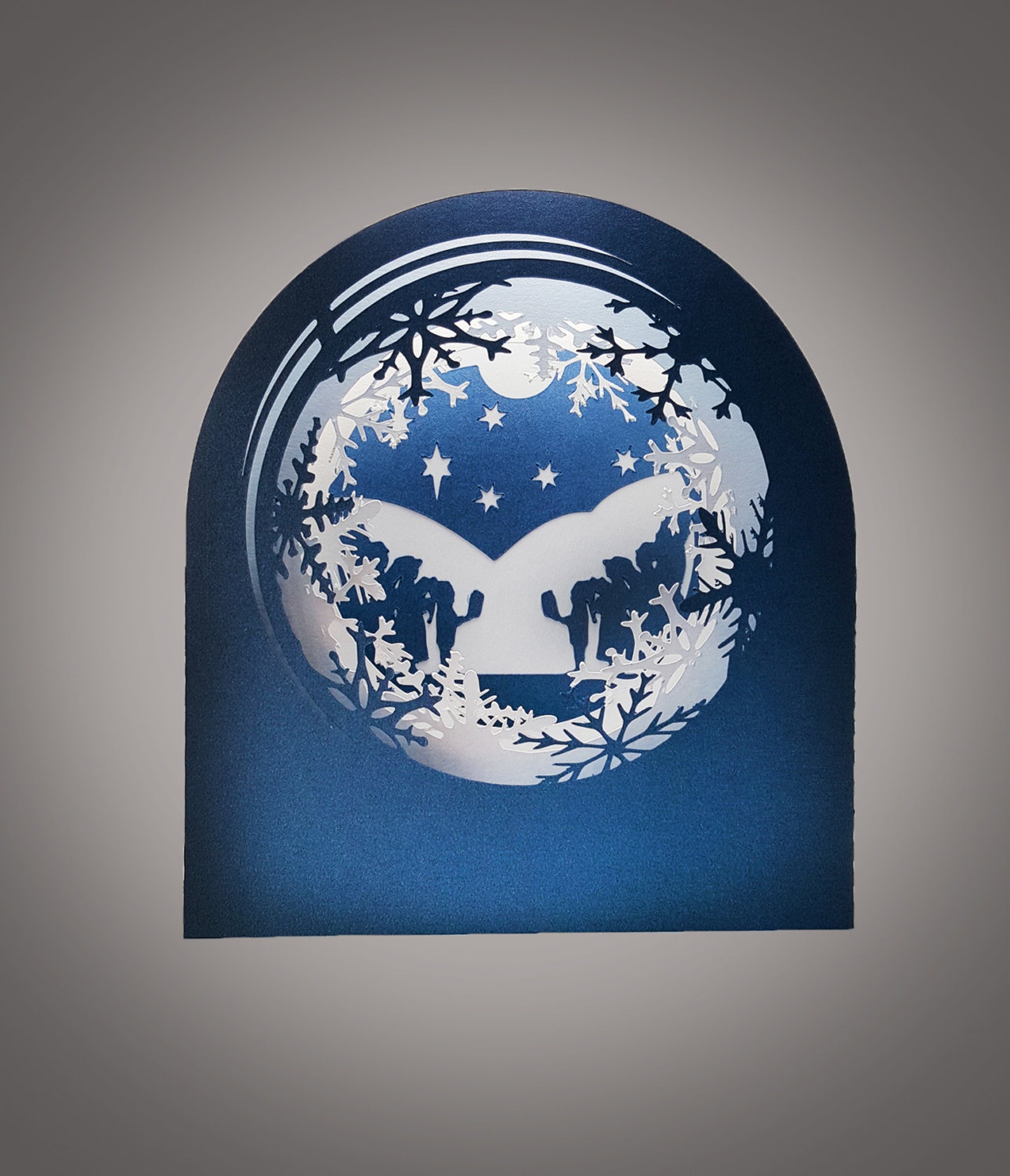 Snow Globe Noel Box Card Template - Etsy