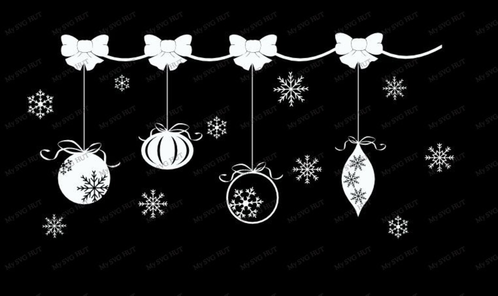 Hanging Baubles Window Decoration Template - Etsy UK