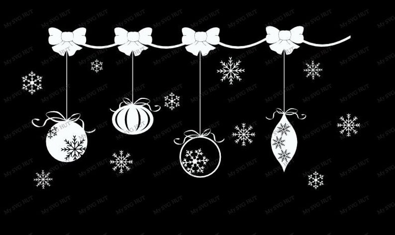 Hanging Baubles Window Decoration Template - Etsy UK