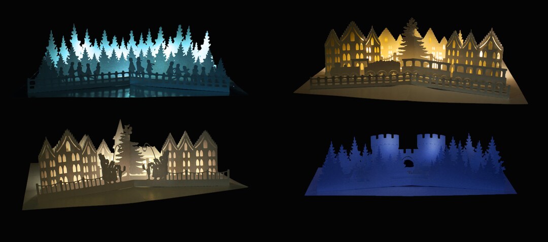 Set of 4 Pop up Designs Cold Winter Night Selection - Etsy