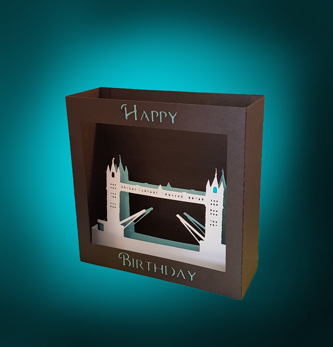 London Bridge Birthday Box Card Template - Etsy