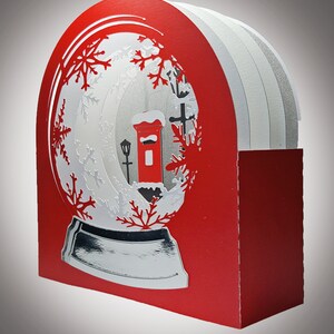 Snow Globe Card Red Letter Box Template - Etsy