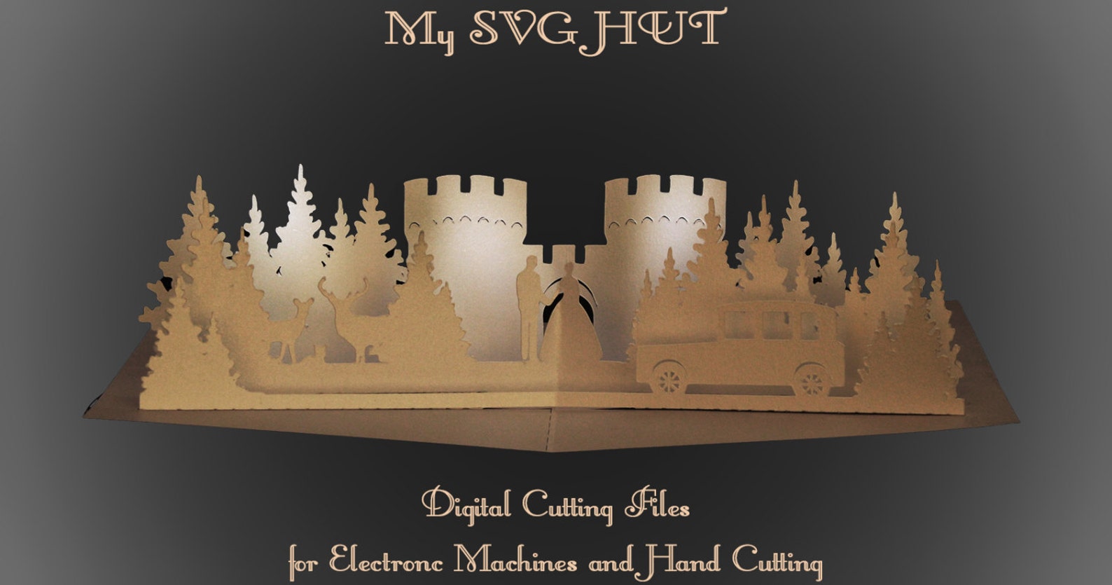 3D SVG PDF Pop up Card Castle Wedding DIGITAL Download - Etsy UK