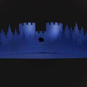 3D SVG PDF Pop up Card Castle Deer Scene DIGITAL Download - Etsy