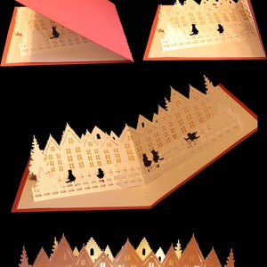 3D SVG PDF Layered Pop up Scene Card Festive Scene - Etsy