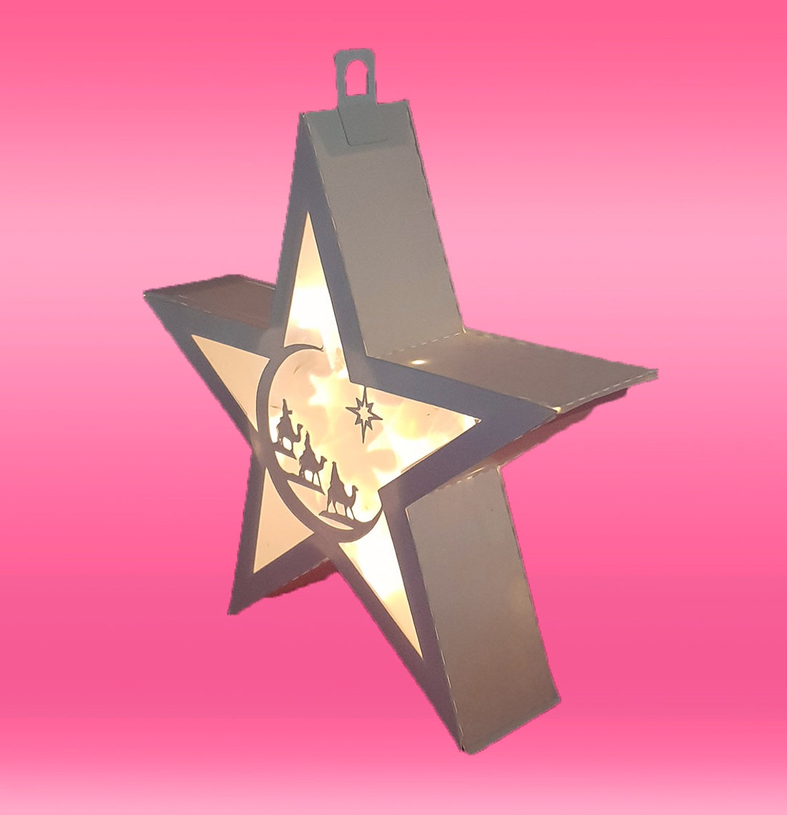 3D Star Hanging Star Lantern 3 Kings scene template | Etsy