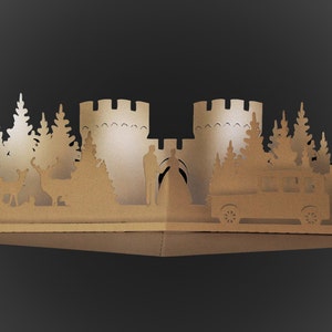 3D SVG PDF Pop up Card Castle Wedding DIGITAL Download - Etsy UK