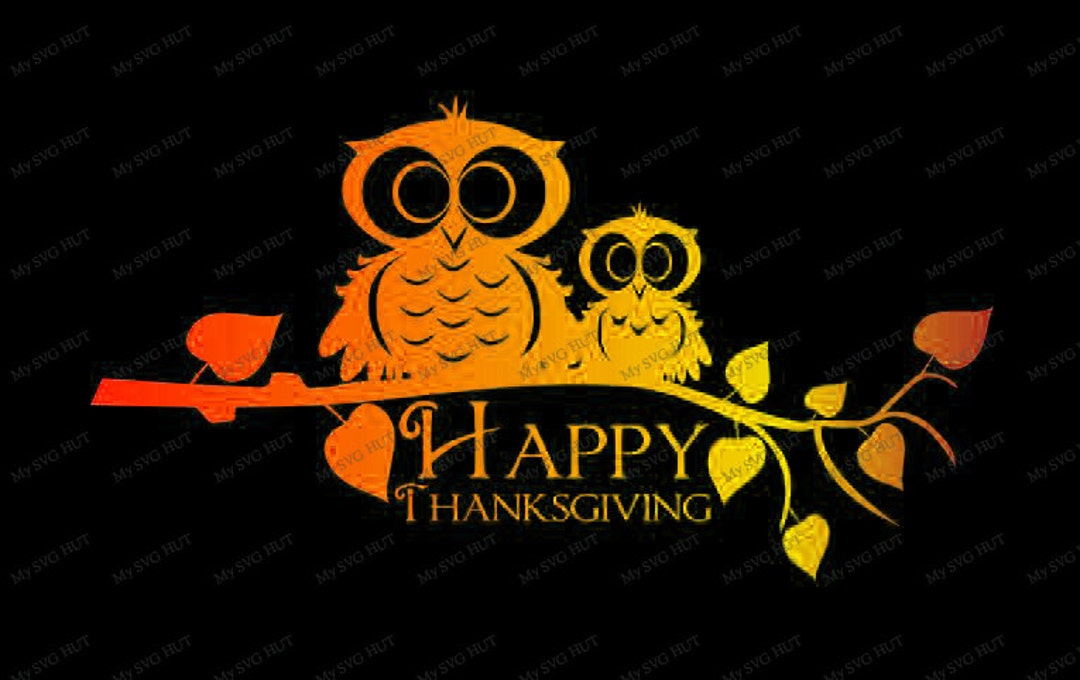 Owls on Branch Thanksgiving Template - Etsy UK