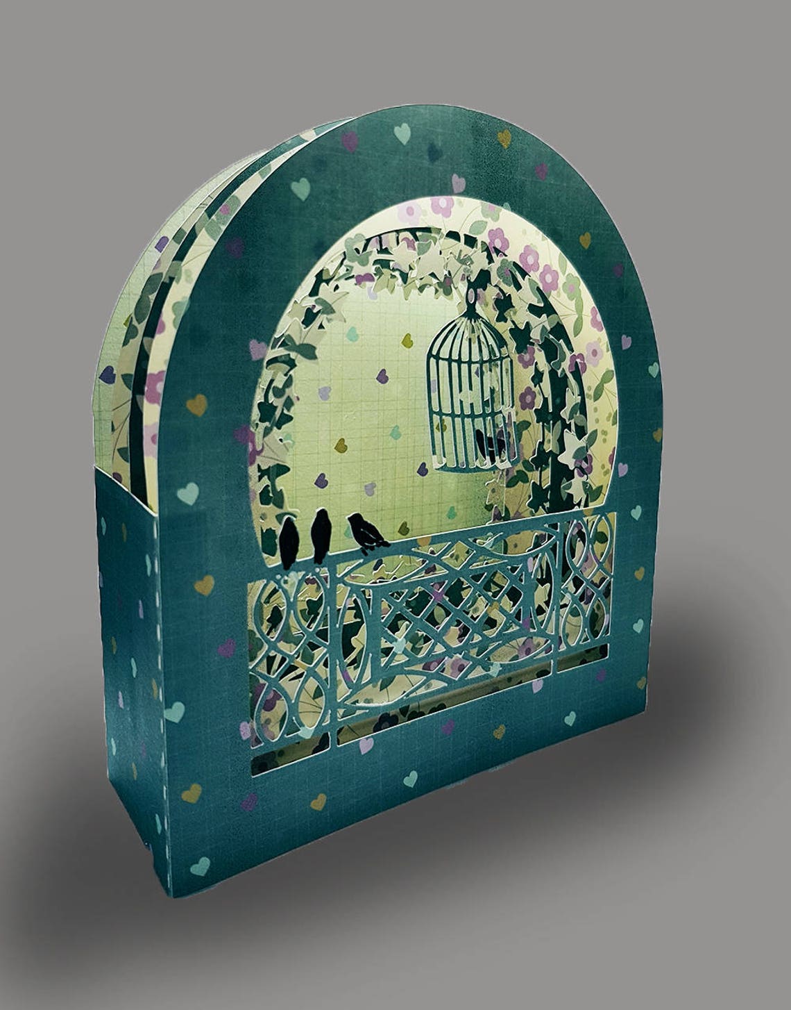 Little Birds Box Card Template - Etsy UK