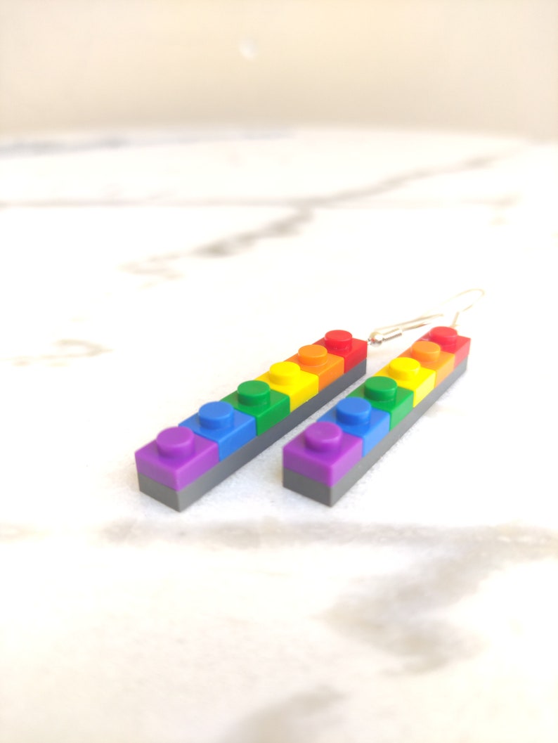 Rainbow LGBT + Pride Brick Earrings,lego,bricks,geek - Etsy