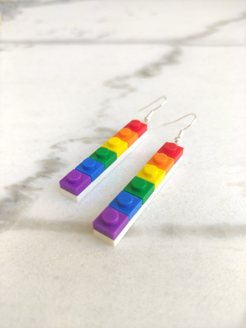 Rainbow LGBT + Pride Brick Earrings,lego,bricks,geek - Etsy