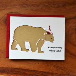 Die-cut Happy Birthday You Big Cutie Polar Bear Card - Etsy