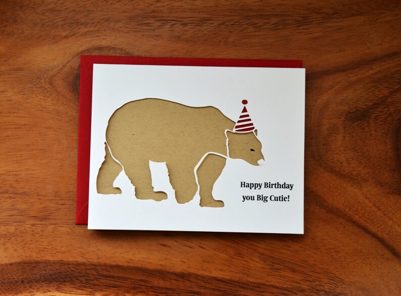 Die-cut Happy Birthday You Big Cutie Polar Bear Card - Etsy
