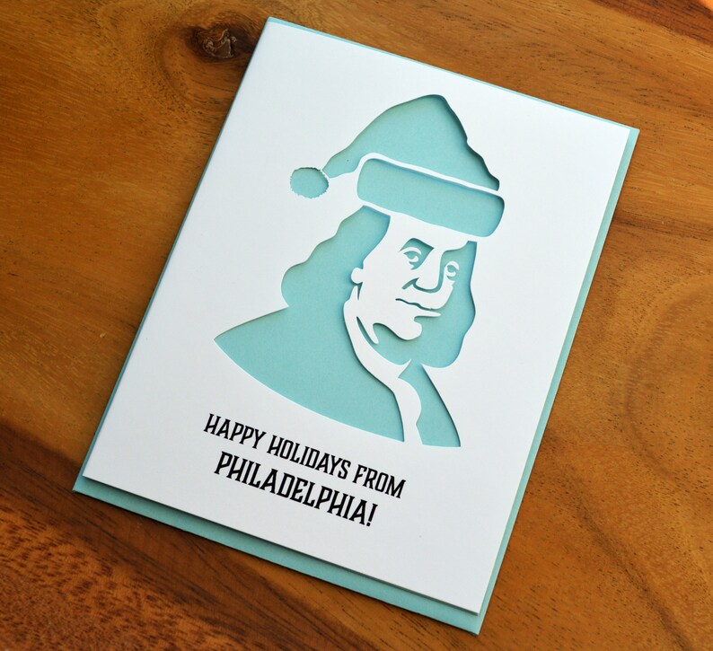 Boxed Set Ben Franklin Christmas Cut Out Cards - Etsy