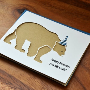 Die-cut Happy Birthday You Big Cutie Polar Bear Card - Etsy