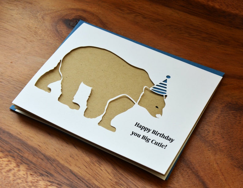 Die-cut Happy Birthday You Big Cutie Polar Bear Card - Etsy
