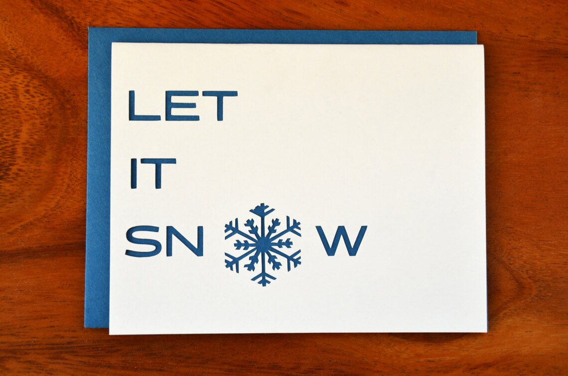 8-pack Die-cut Let It Snow Card - Etsy