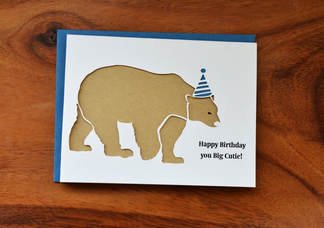 Die-cut Happy Birthday You Big Cutie Polar Bear Card - Etsy