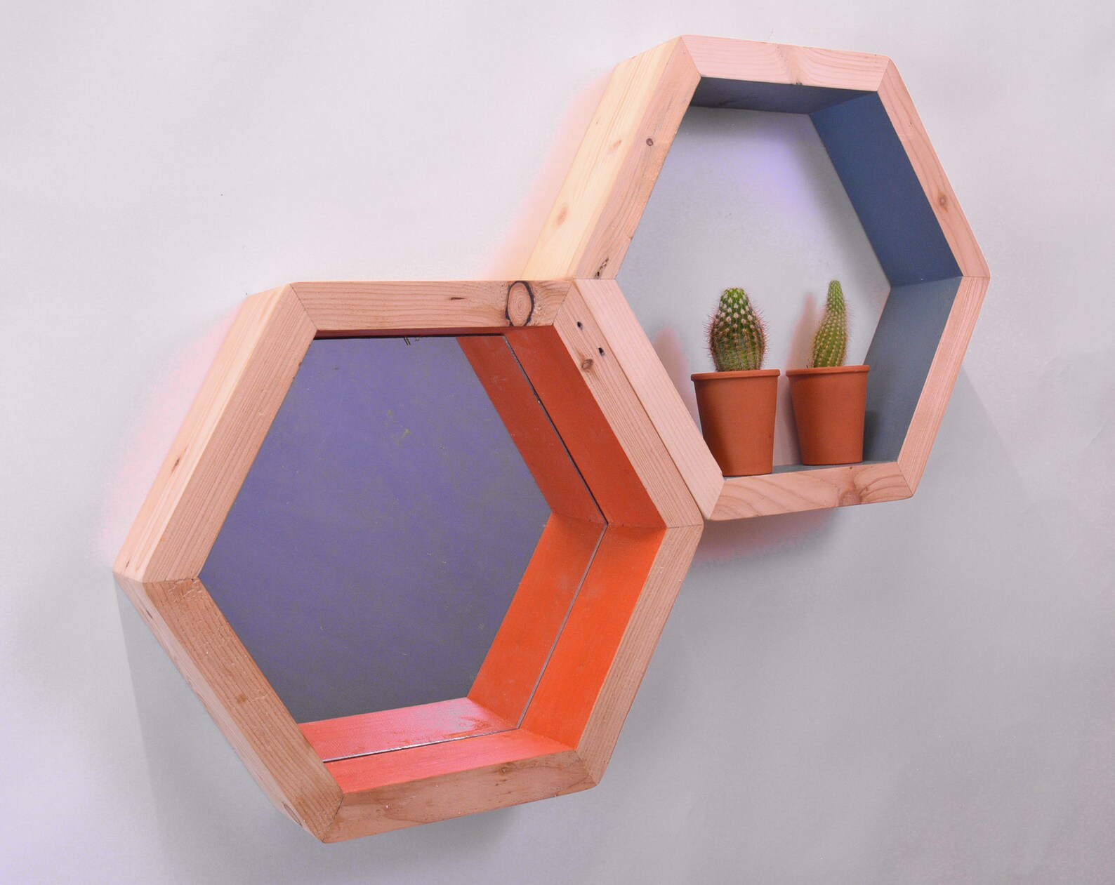 Hexagon MIRROR Reclaimed Scaffold Board Solid Wood Geometric - Etsy UK