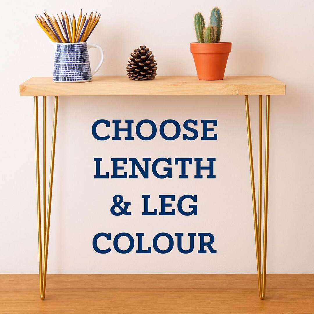 Narrow Console Table Hairpin Legs (choose Leg Colour) FREE DELIVERY ...