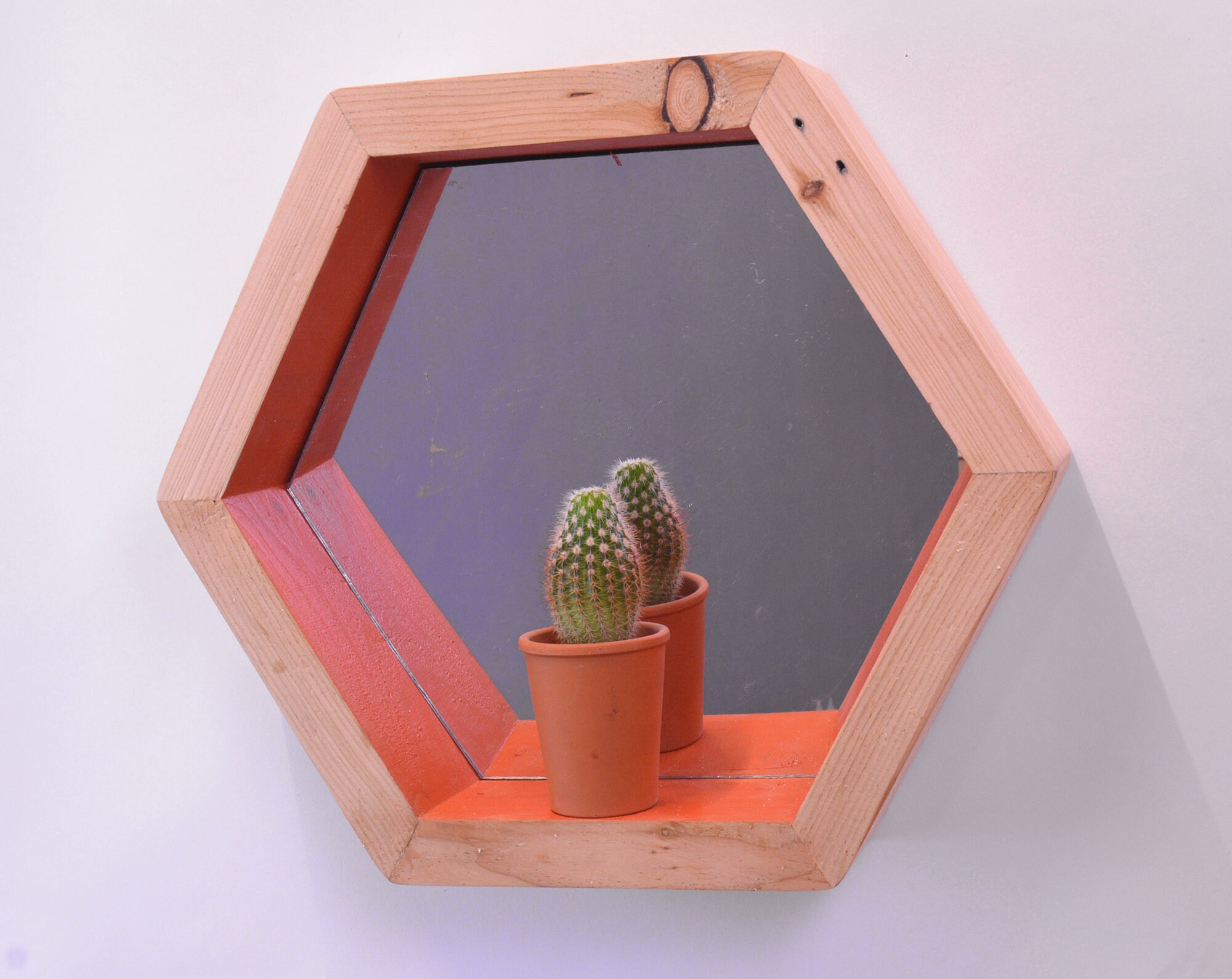 Hexagon MIRROR Reclaimed Scaffold Board Solid Wood Geometric - Etsy UK